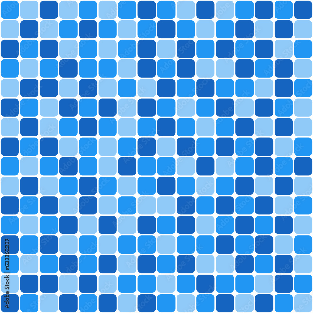 Blue tile background, rounded corners mosaic tile background, Tile ...