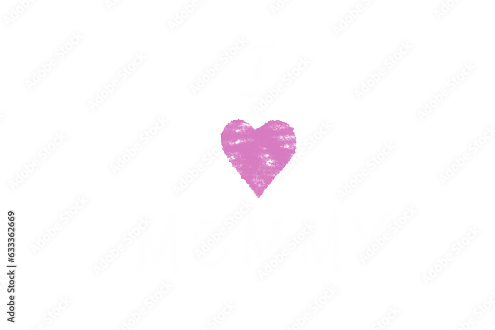 Digital png illustration of ping heart with mommy text on transparent ...