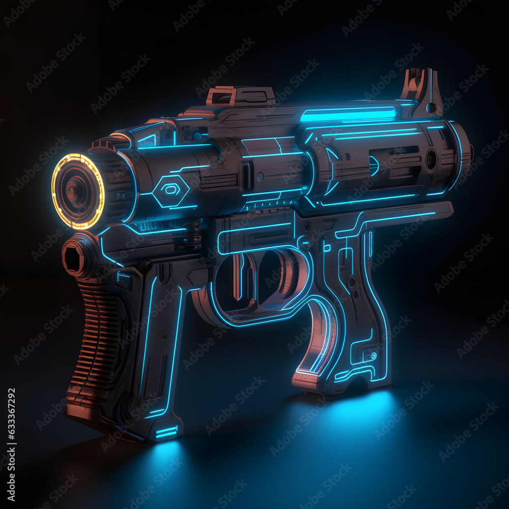 PC Gaming sci-fi setting design a laser gun generative AI Stock ...
