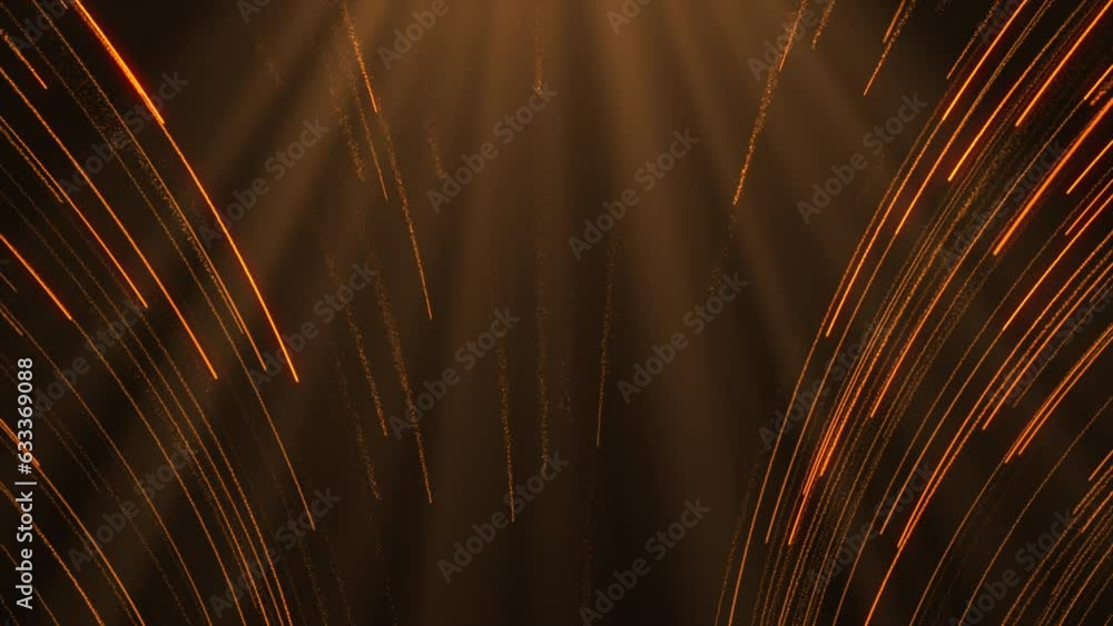 Luxury gold background animation. Gold falling particles on dark ...