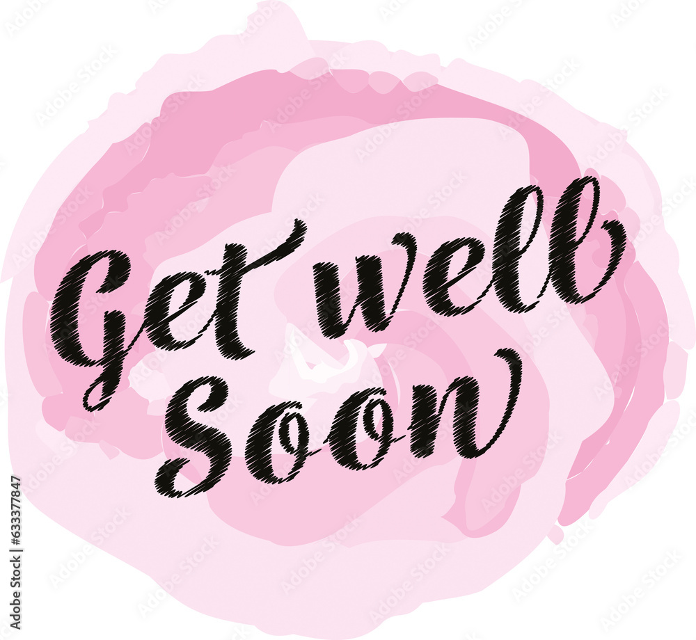 Digital png illustration of shapes and get well soon text on ...