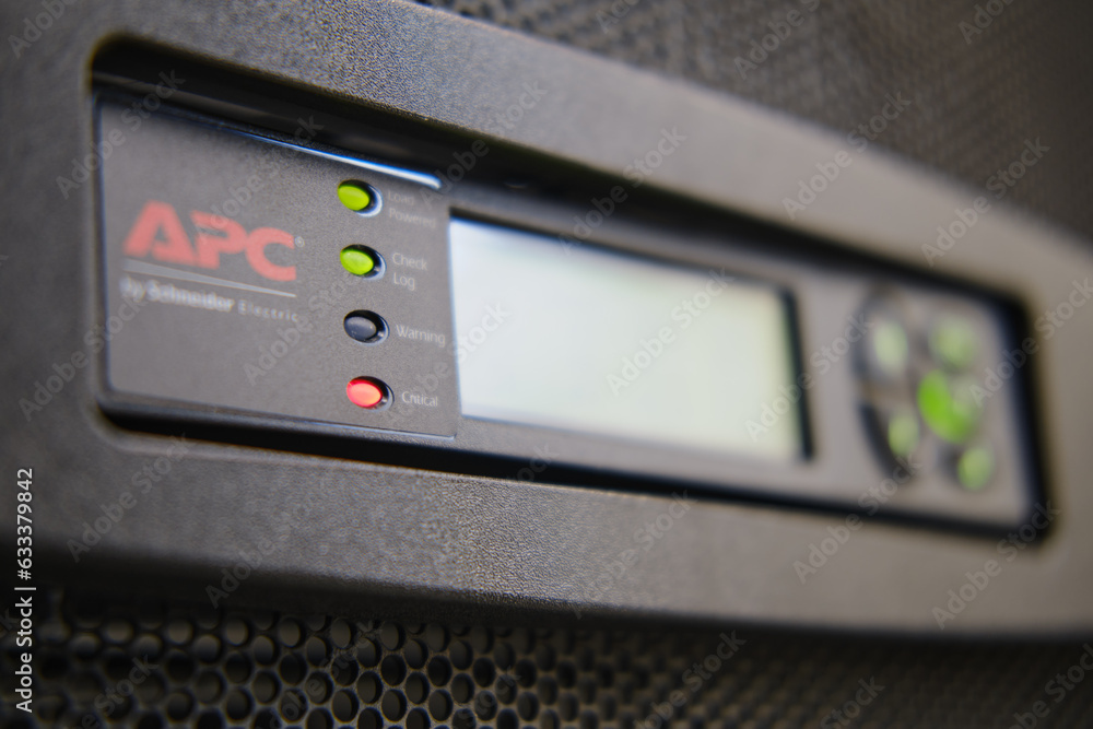 Control panel APC with alarm module of uninterruptible power supply ...