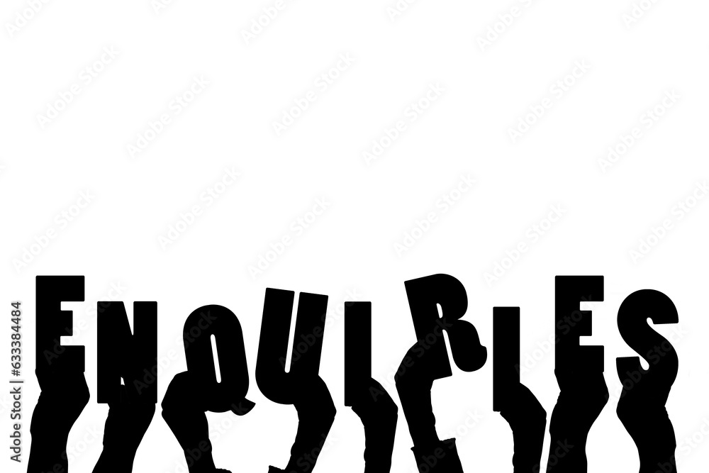 Digital png illustration of hands holding enquiries text on transparent ...