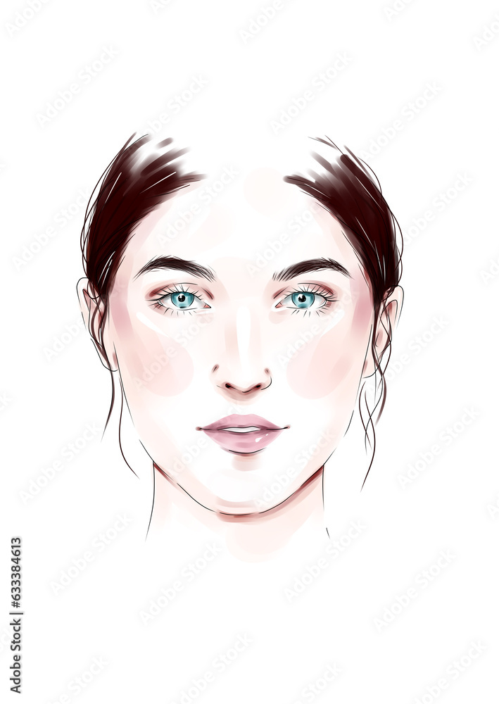 Makeup chart Style Guide. Various face look types schemes template ...