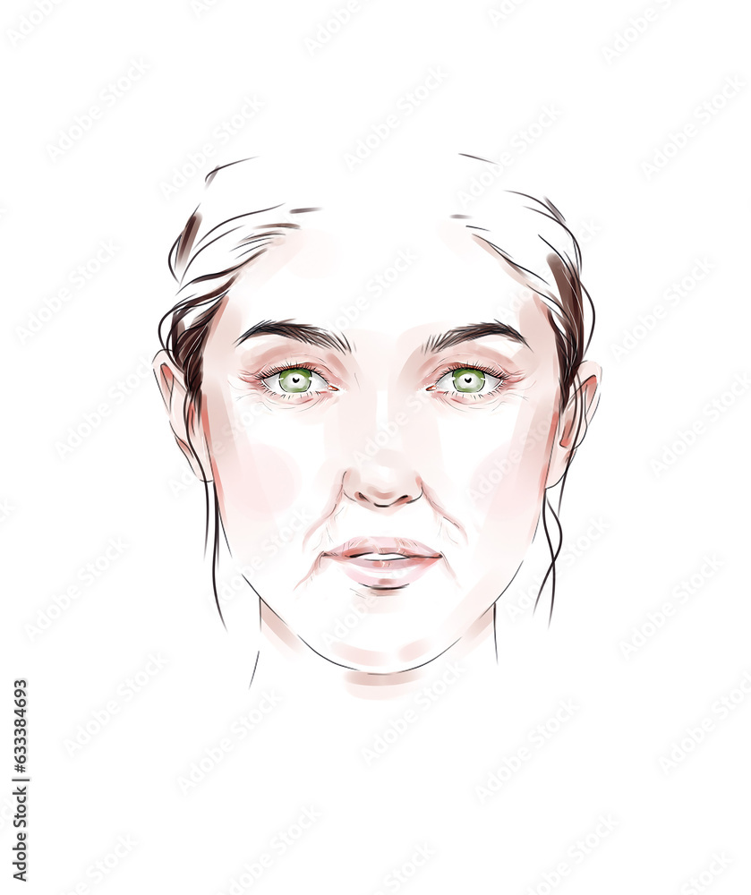 Makeup chart Style Guide. Various face look types schemes template ...