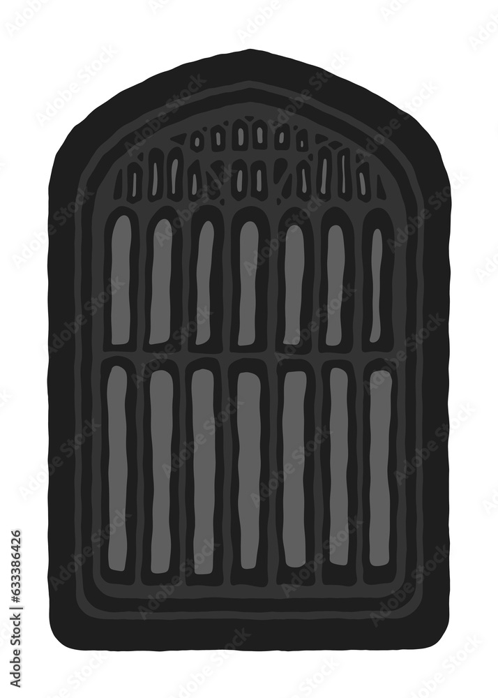 English perpendicular gothic window tracery with Tudor arch stylized ...