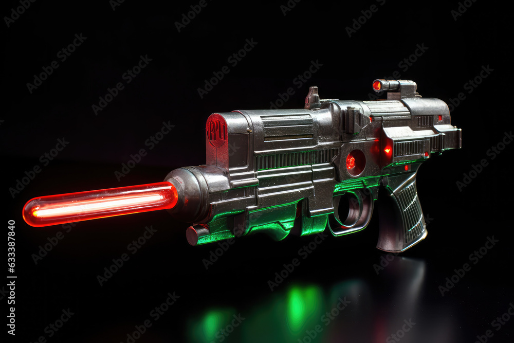 laser gun, firing laser beam, space gun, cyber Stock Illustration ...