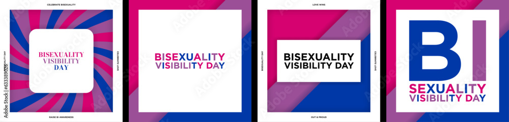 Set of Bisexuality Visibility Day Greeting Cards and artworks in paper ...