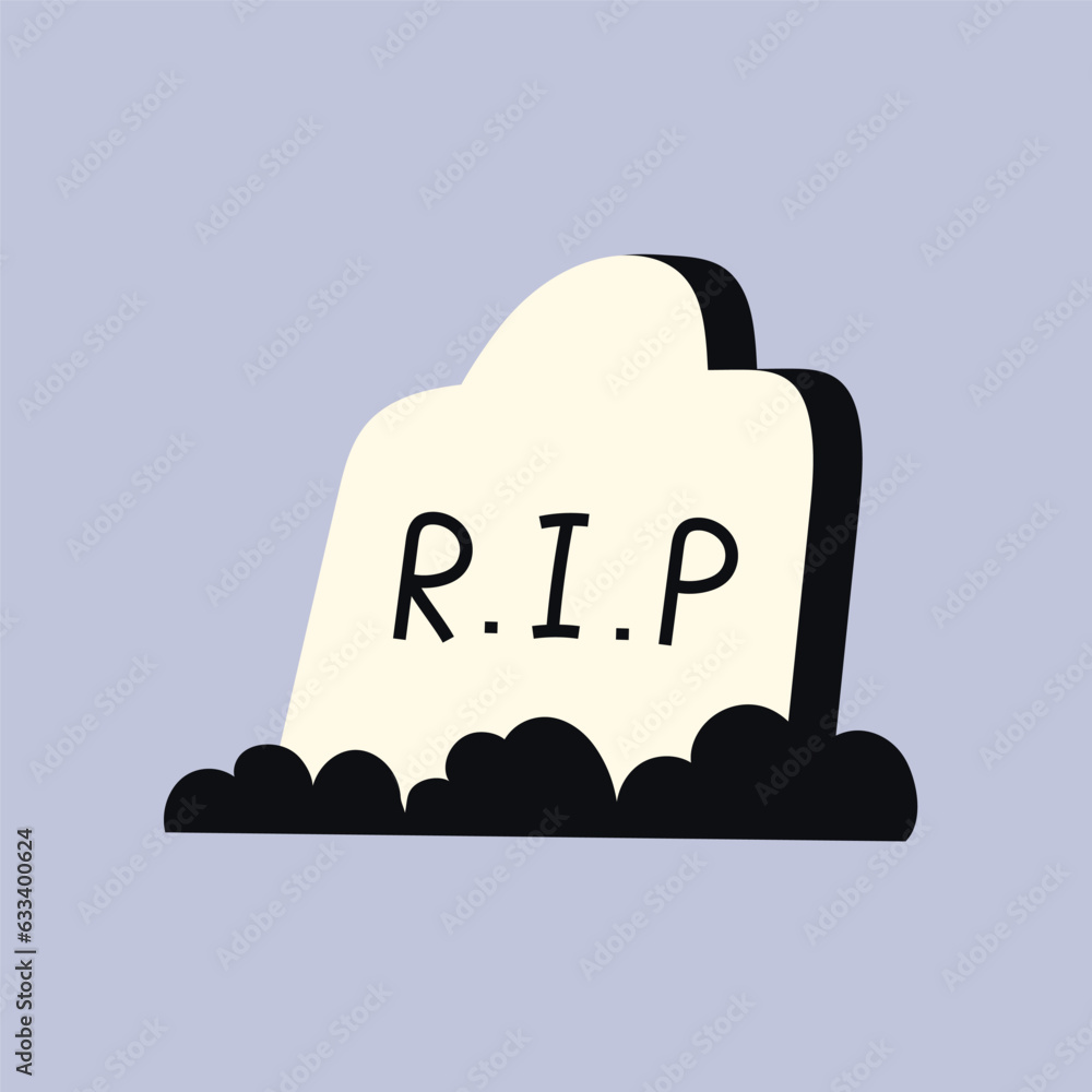 Spooky tombstone vector illustration. RIP gravestone for Halloween ...