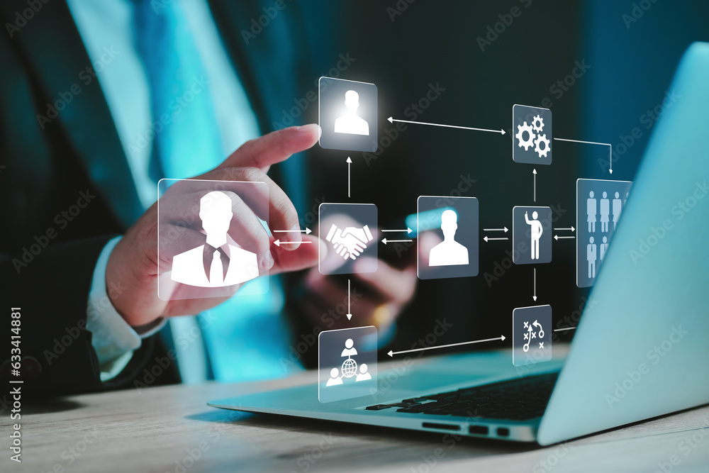 Organization chart showing hierarchy structure of teams in corporation ...