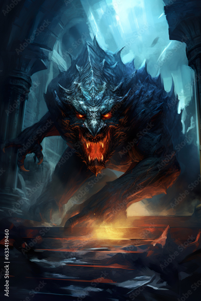 DnD Battlemap Shapeshifting creature with razor-sharp claws in shadow ...