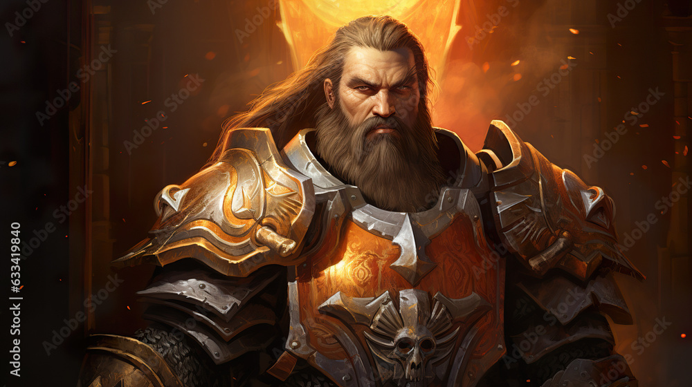 DnD Battlemap stoic, dwarven, paladin, shiny, plate, armor Stock ...