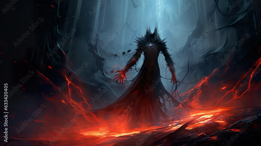 DnD Battlemap shadowy, wraith, towering, red, eyes, piercing Stock ...