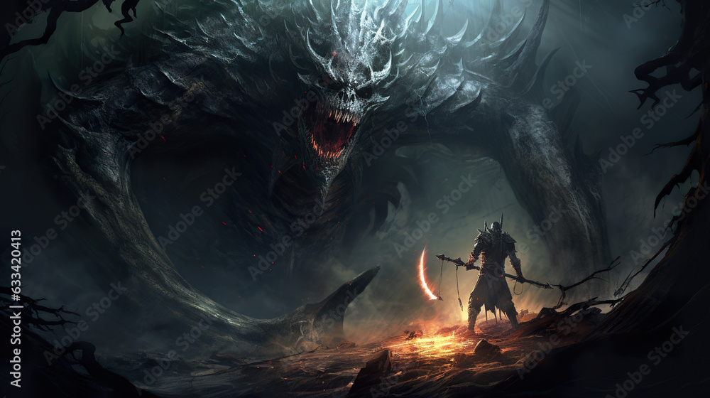 DnD Battlemap tall, skeleton, shadow, behemoth, towering, wreathed ...