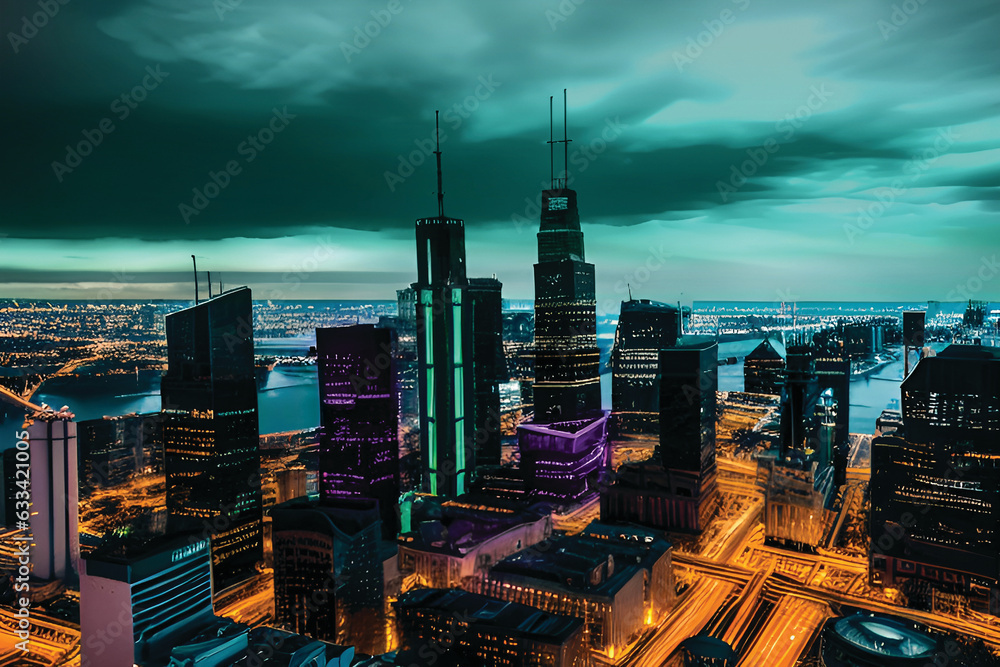 Dark Knight Cityscape Stock Illustration | Adobe Stock