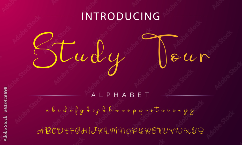 Study Tour Signature Font Calligraphy Logotype Script Font Type Font ...