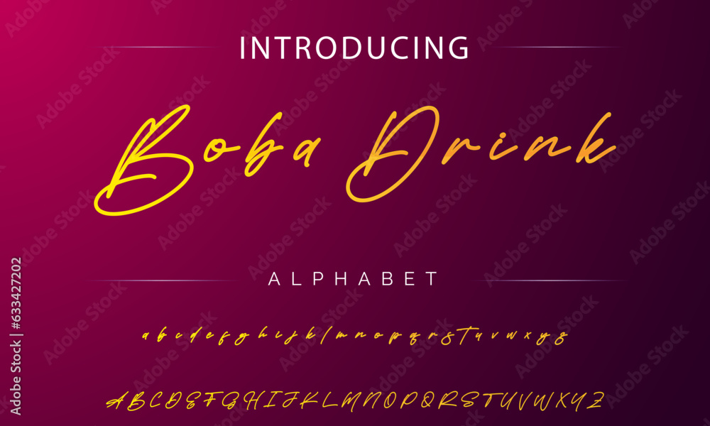 Boba Drink Signature Font Calligraphy Logotype Script Font Type Font ...