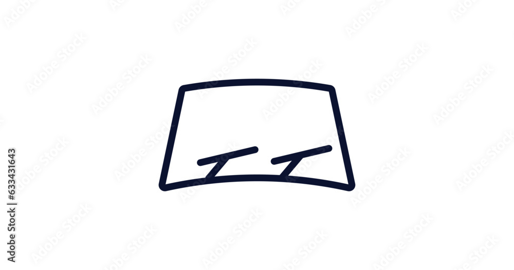 car windscreen icon. Thin line car windscreen icon from car parts ...