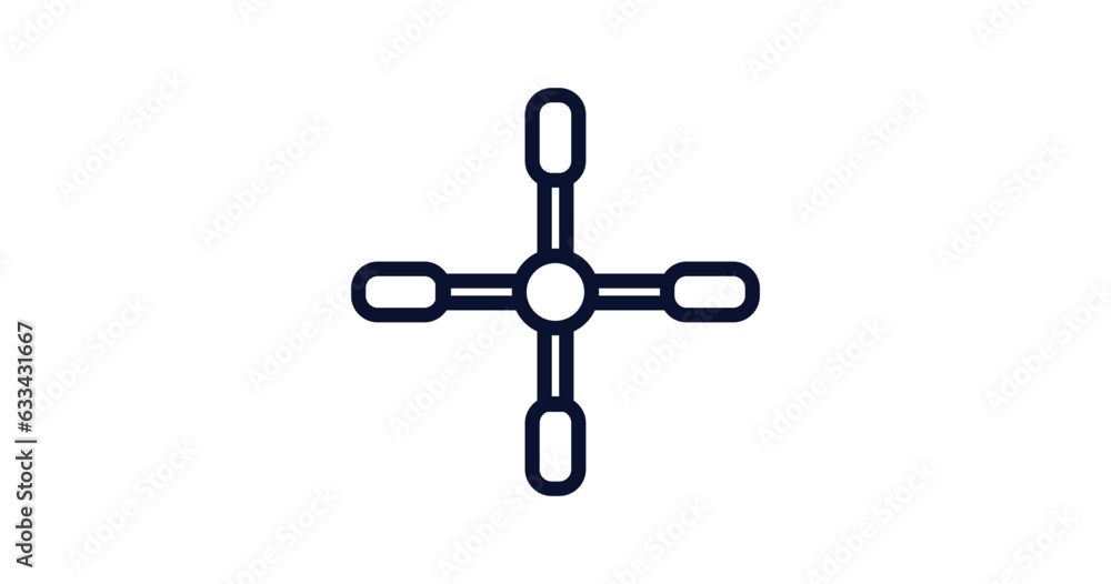 car wheel nut icon. Thin line car wheel nut icon from car parts ...