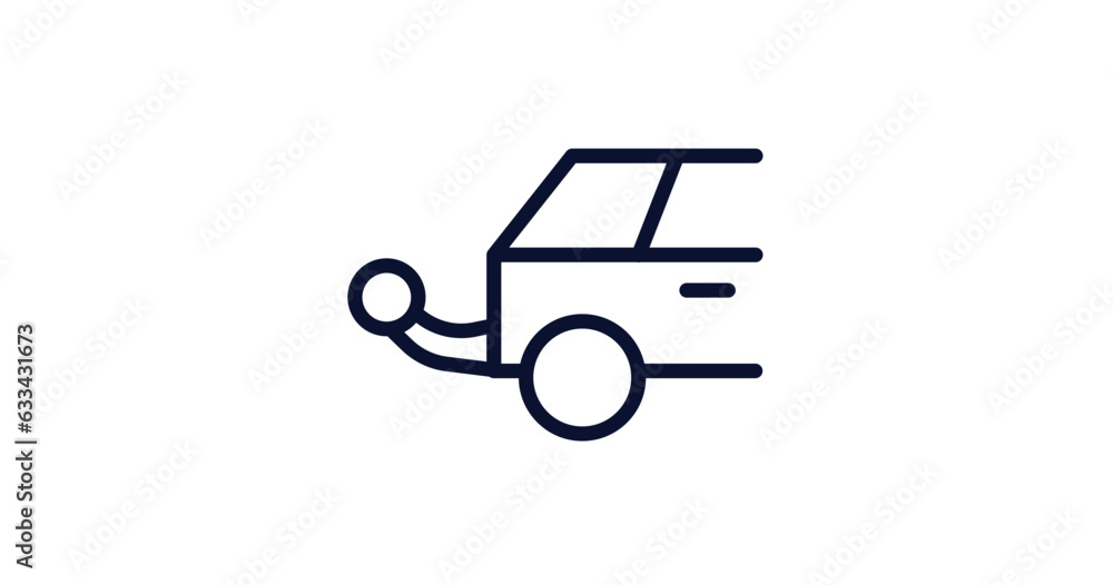 car towbar icon. Thin line car towbar icon from car parts collection ...