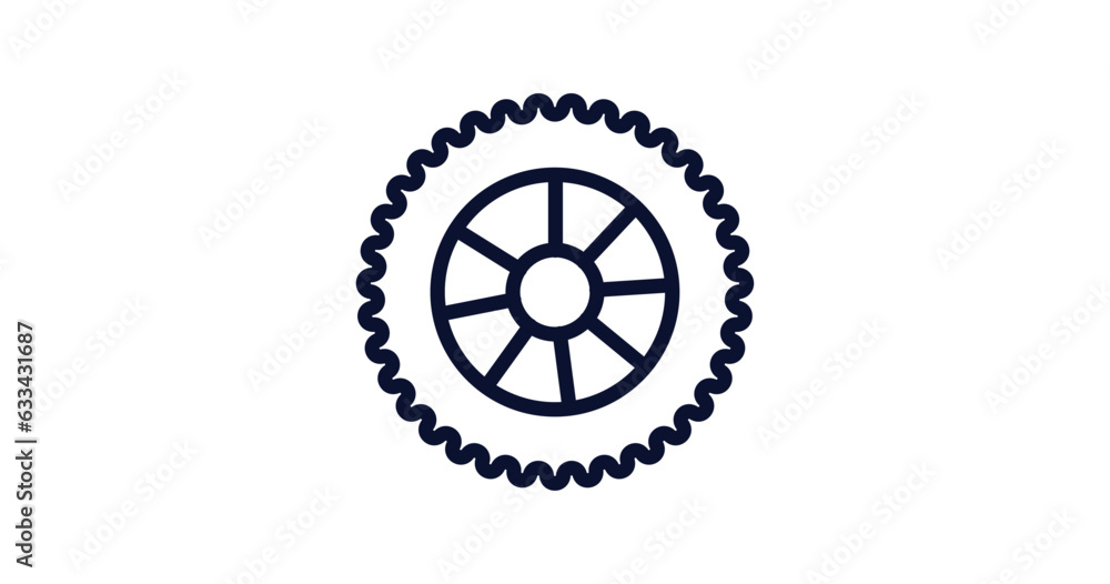 car spare wheel icon. Thin line car spare wheel icon from car parts ...