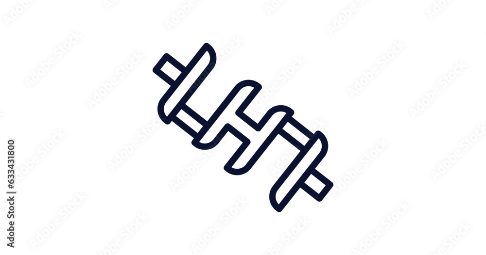 car crankshaft icon. Thin line car crankshaft icon from car parts ...
