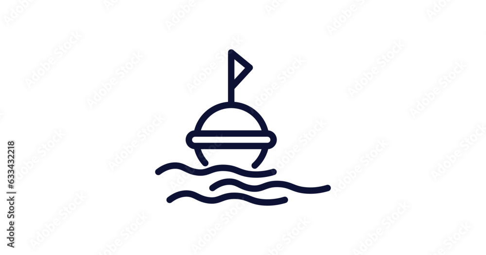 buoy icon. Thin line buoy icon from nautical collection. Outline vector ...