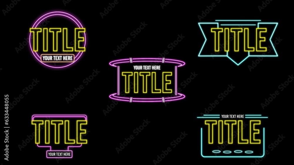 Neon Titles Stock Template | Adobe Stock