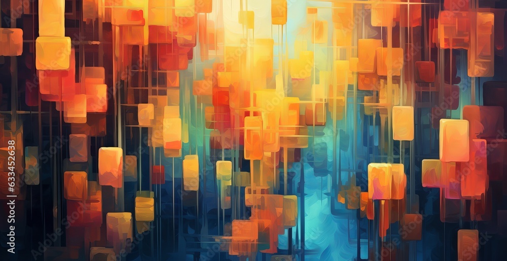 wallpaper desktop with bright and colorful objects Stock Photo | Adobe ...