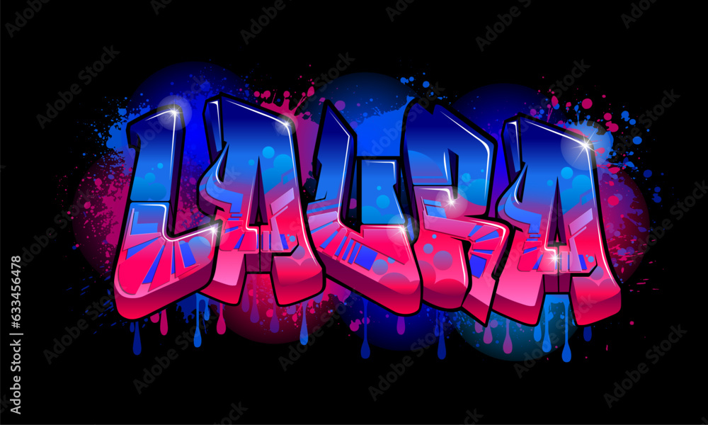 Laura - Graffiti Styled Urban Street Art Tagging Name Design Stock Vector | Adobe Stock