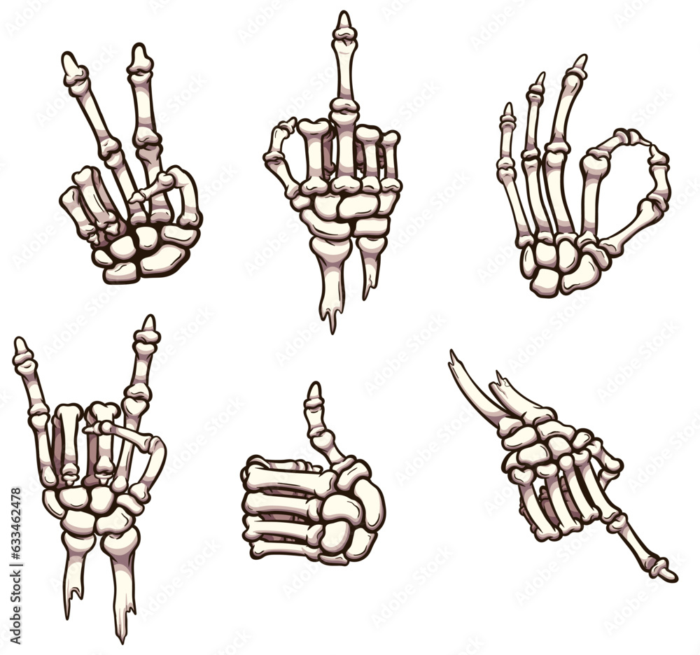 Skeleton Hands. Vector illustration with simple gradients. Stock Vector ...