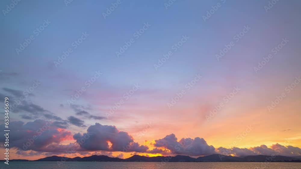 .Time lapse The beauty of pink sky was mesmerizing in stunning sunset ...