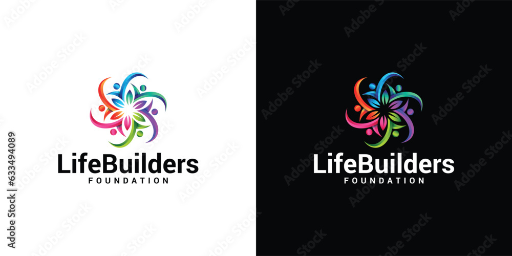 Diverse Global Unity Logo Elements. Human Connections Emblem Vector ...