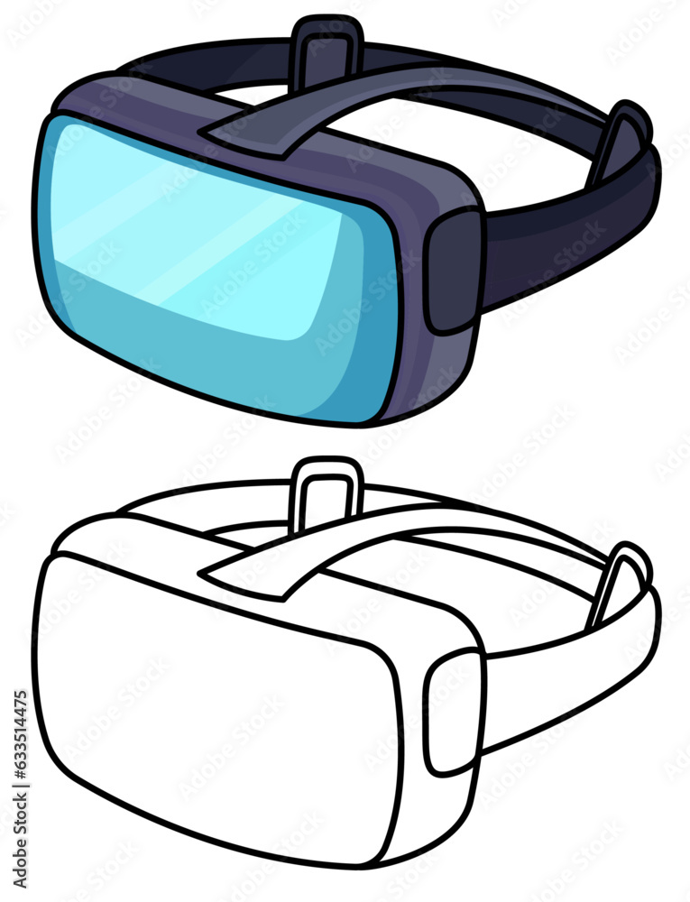 VR headset, VR glasses, virtual reality headset cartoon style vector ...