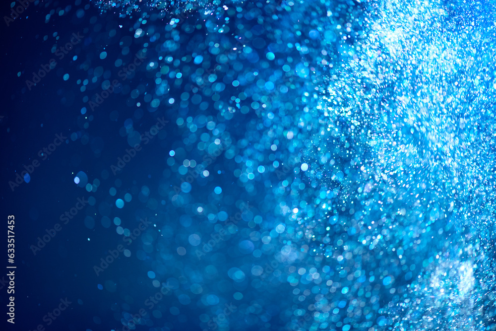 Abstract blue background with floating particles, glowing backdrop ...
