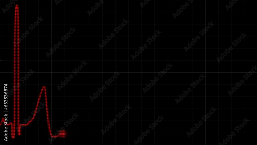 Heartbeat flatline. Seamlessly looping animation. Screen cells or ...