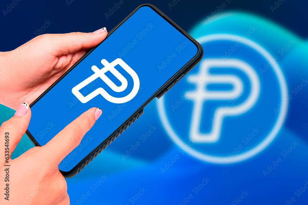 Buenos Aires, Argentina); 08-10-2023: The pyusd logo is displayed on a ...