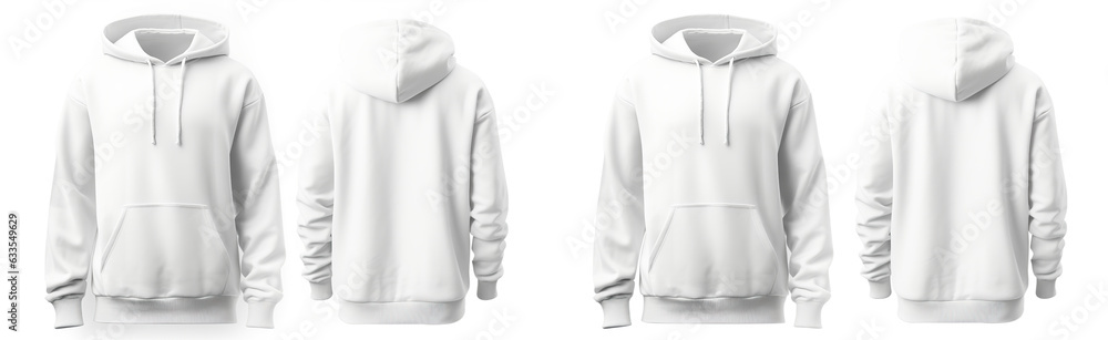 Blank white hoodie mock up. hoodie for design mock up isolated on white ...
