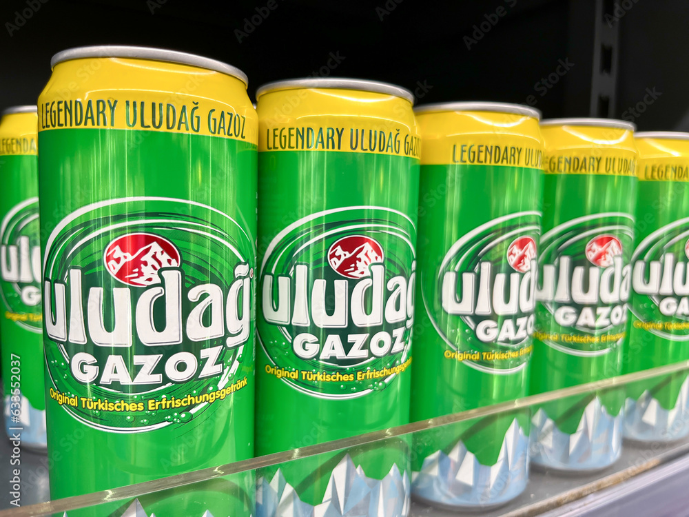 Uludağ Gazoz Cans in a German Supermarket Stock Photo | Adobe Stock