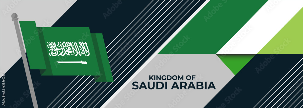 Saudi Arabia national day banner, flag colors background and geometric ...