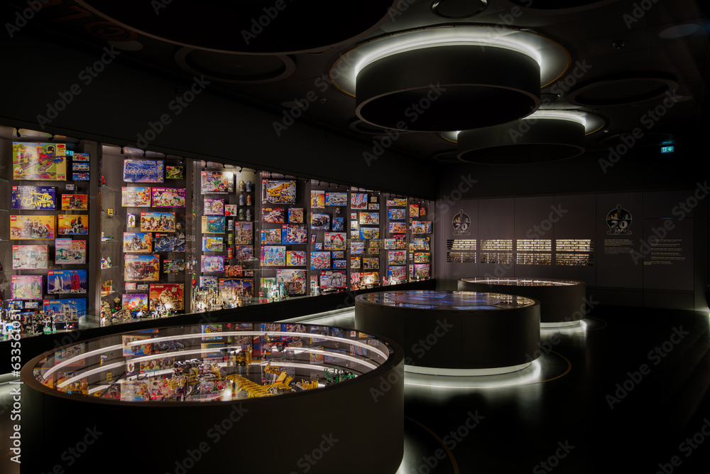 Interior view inside the exhibition room of Star wars lego collection ...