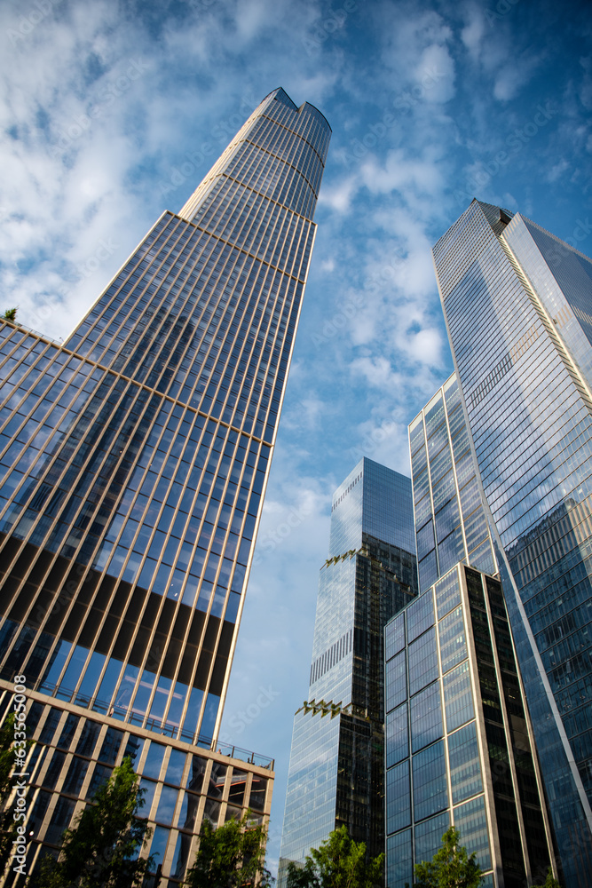 architectural building in metropolis. skyscraper perspective view. new ...
