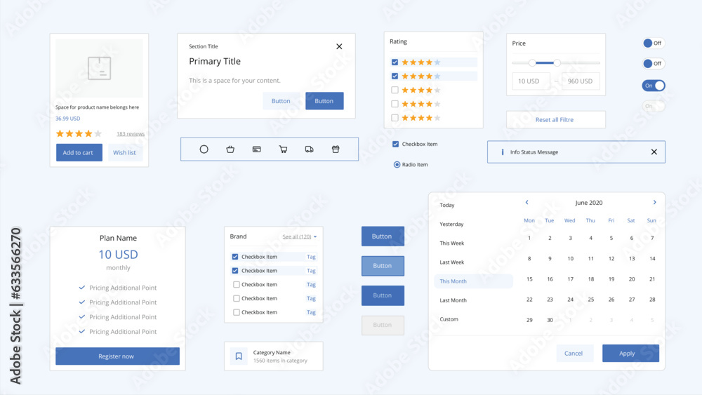 Free Vector Shopping App User Interface Template UI Kit Set Collection ...