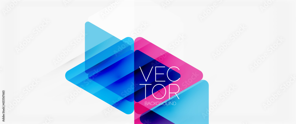 Abstract background. Color transparent triangles in mosaic style with ...