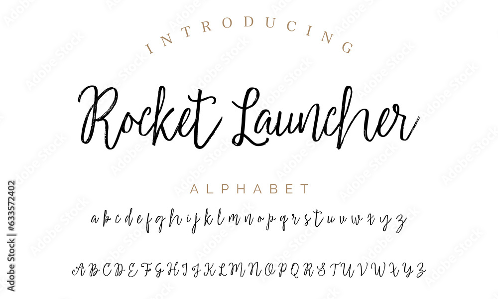Rocket Launcher Hand drawn vector alphabet. Modern monoline signature ...