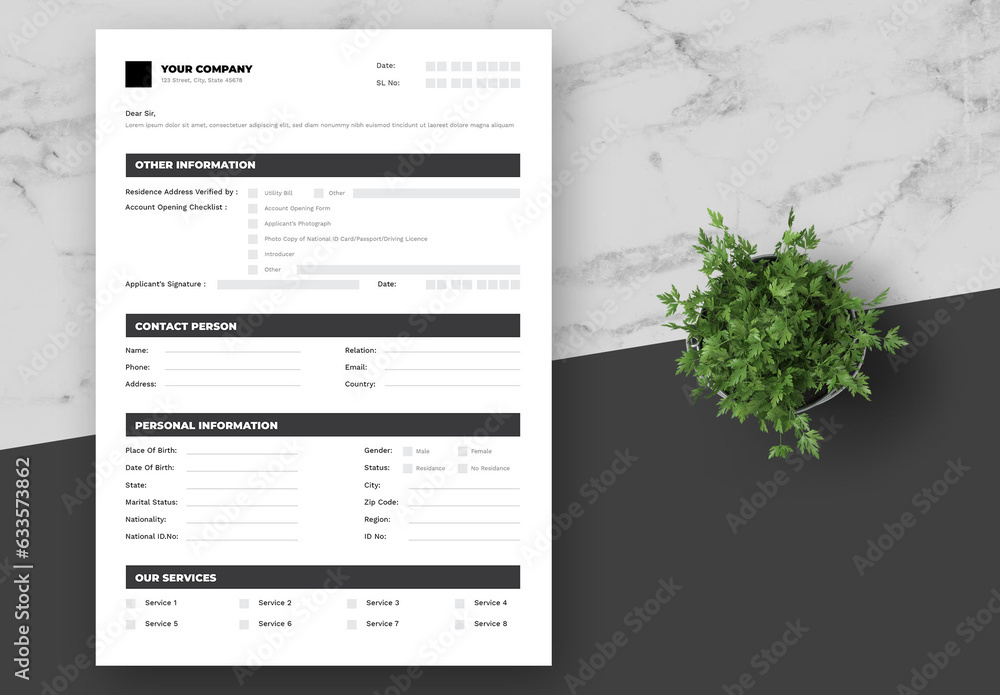 Black Grey Registration Form Stock Template | Adobe Stock