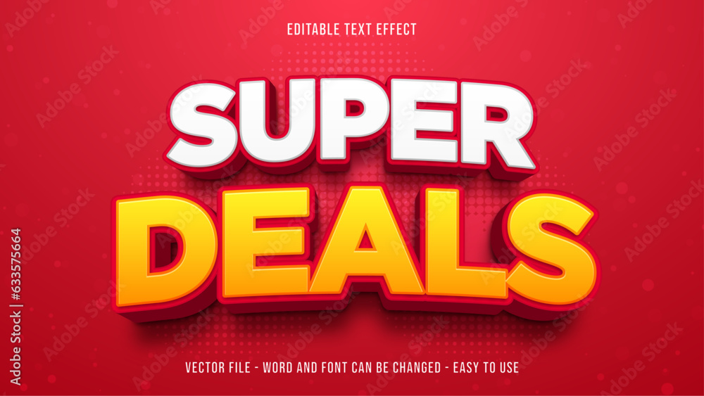 Super deals theme editable text style effect Stock Vector | Adobe Stock