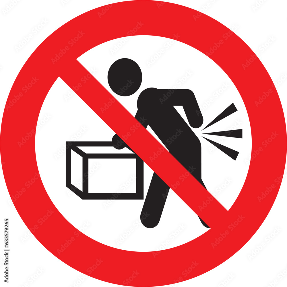 prohibido, no levantar cargas pesadas, elementos pesados, riesgo de ...