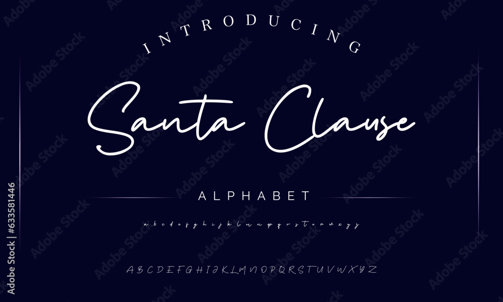 Santa Clause Signature Font Calligraphy Logotype Script Font Type Font ...