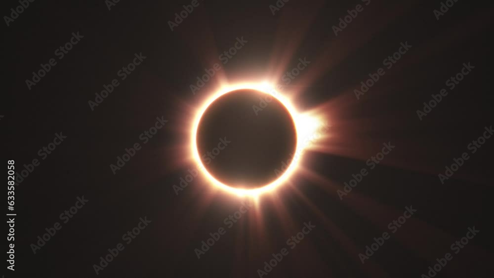 Ring of fire during Total Solar Eclipse alignment. Seamless Loop Stock ...